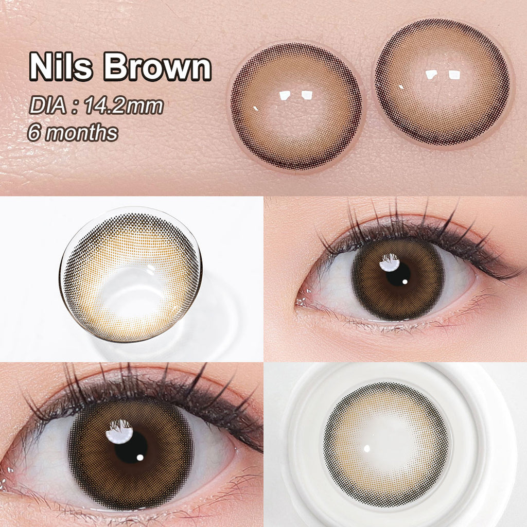 FreshGo Official - 50% Off NILS Brown Colored Contact Lenses | Natural ...